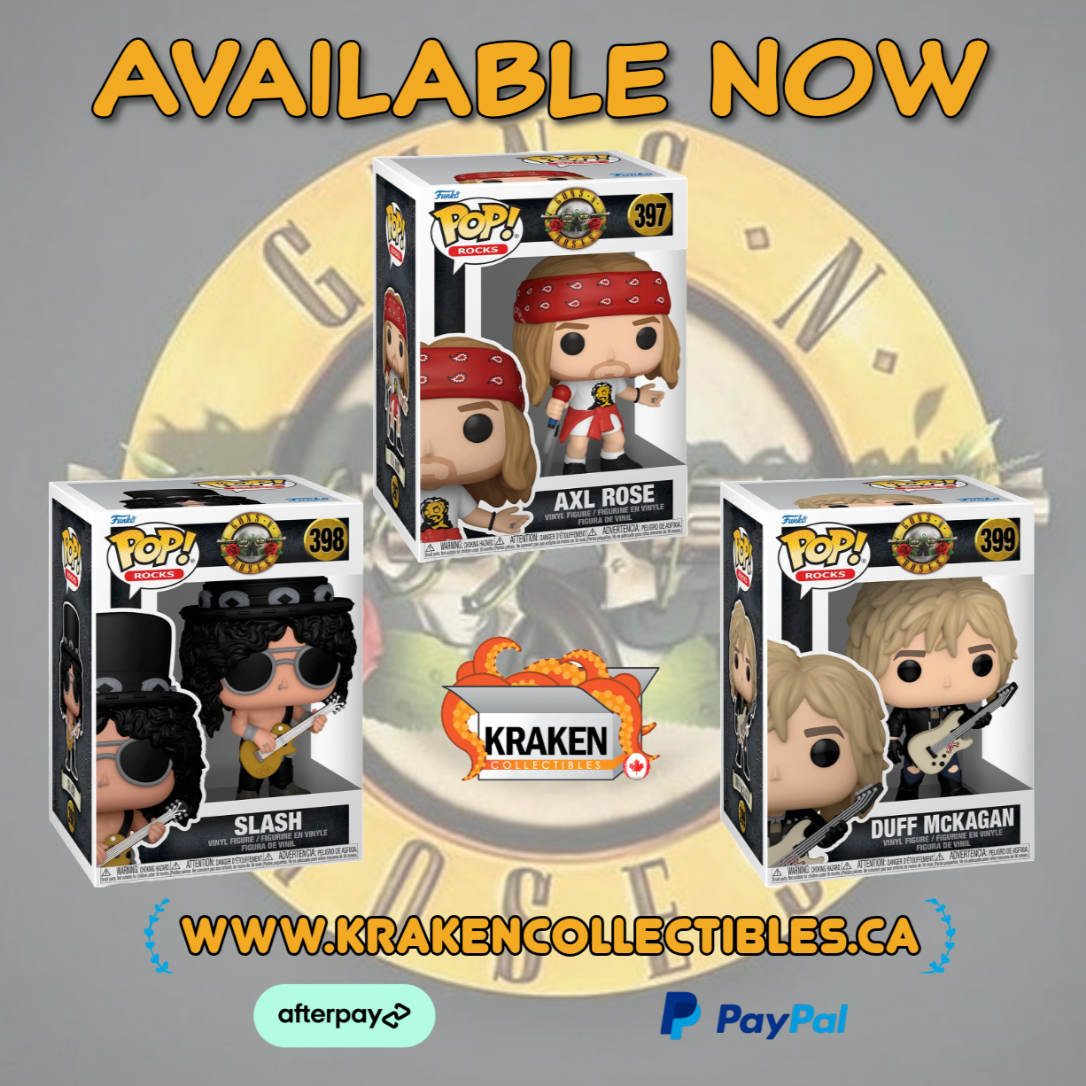 Funko Pop Guns and Roses Set Wave 2
